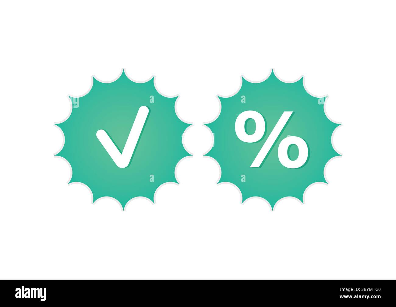 Green Checkmark and Percentage Badge Icons for Approval and Discounts ...