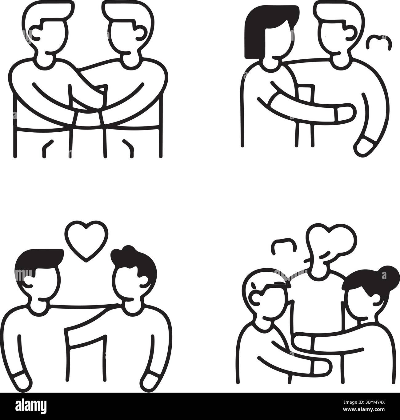 Friendly people icons line Stock Vector Images - Alamy