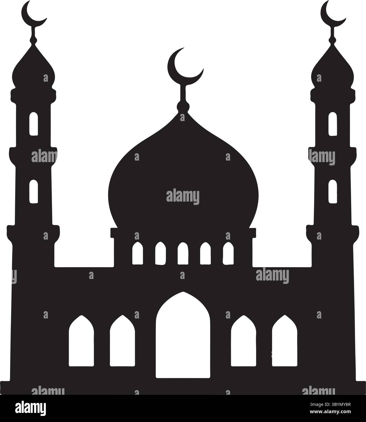Isolated silhouette islamic mosque Stock Vector Images - Alamy