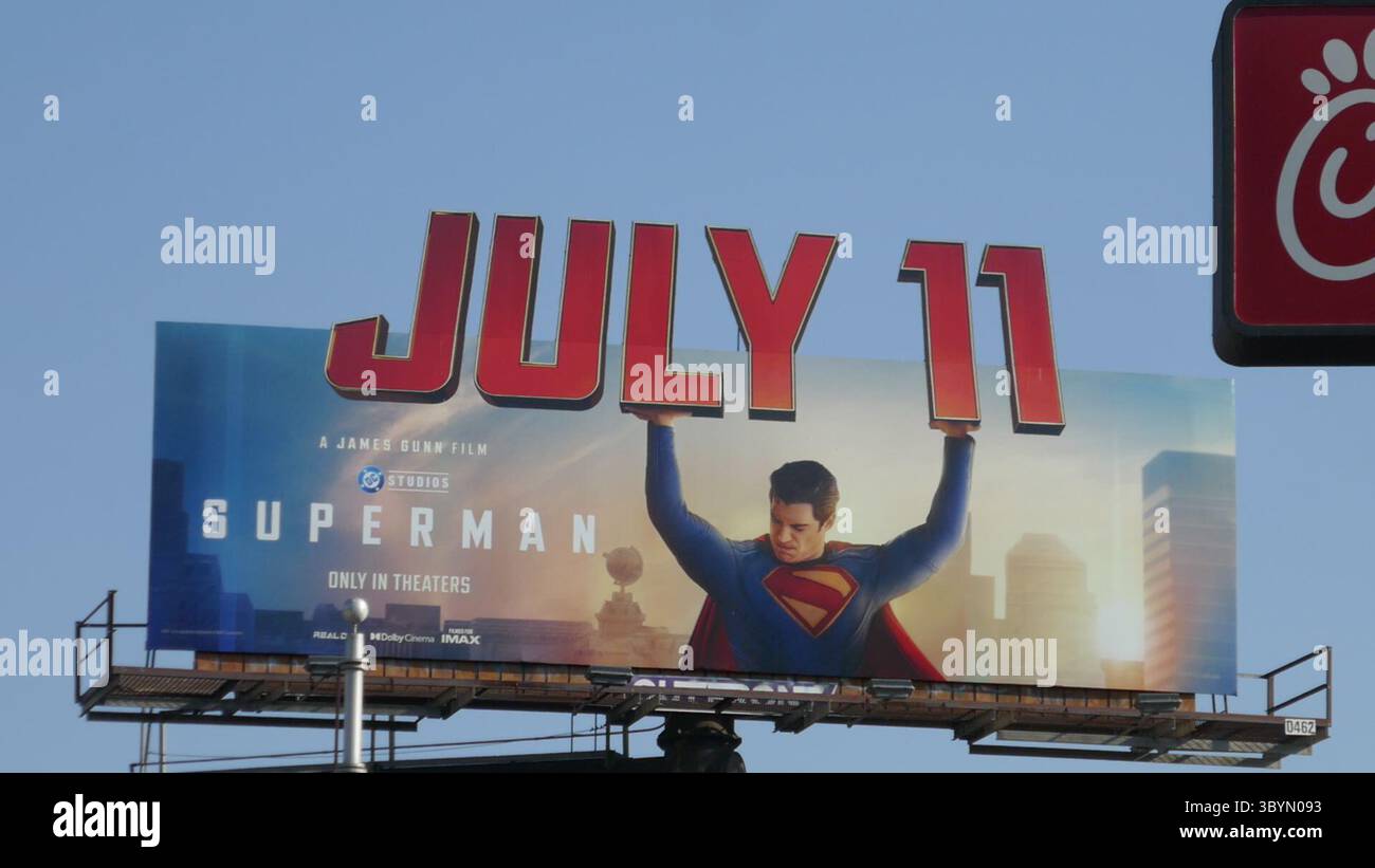 Los Angeles, California, USA 19th July 2025 Superman Billboard with ...