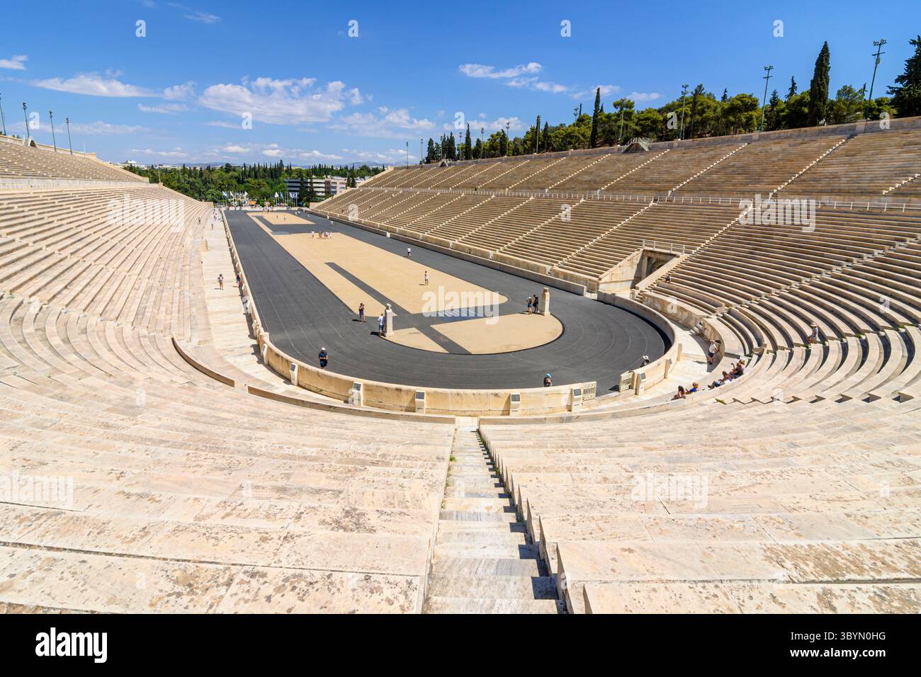 The horseshoe shaped Panathenaic Stadium, Athens, Greece Stock Photo ...
