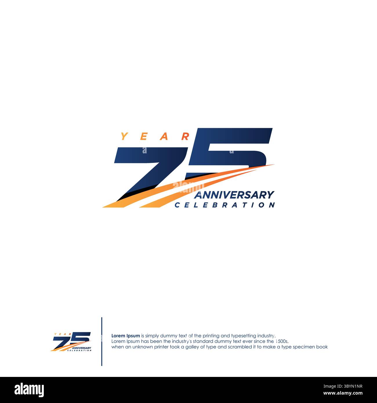 75 Years Anniversary logotype design flat style design template. Vector ...