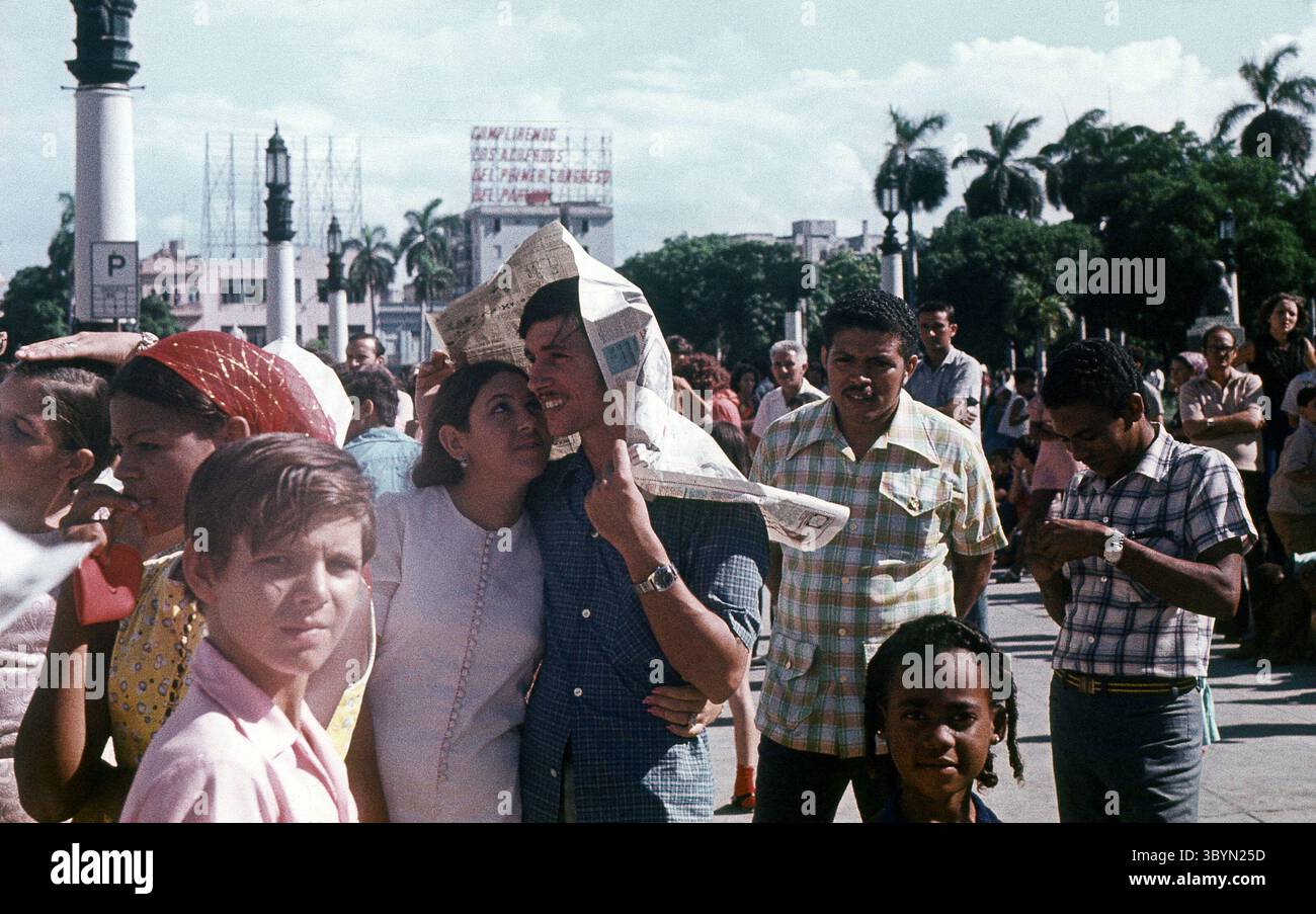 Havana, Cuba - circa 1976: human queue at El Capitolio, where is ...