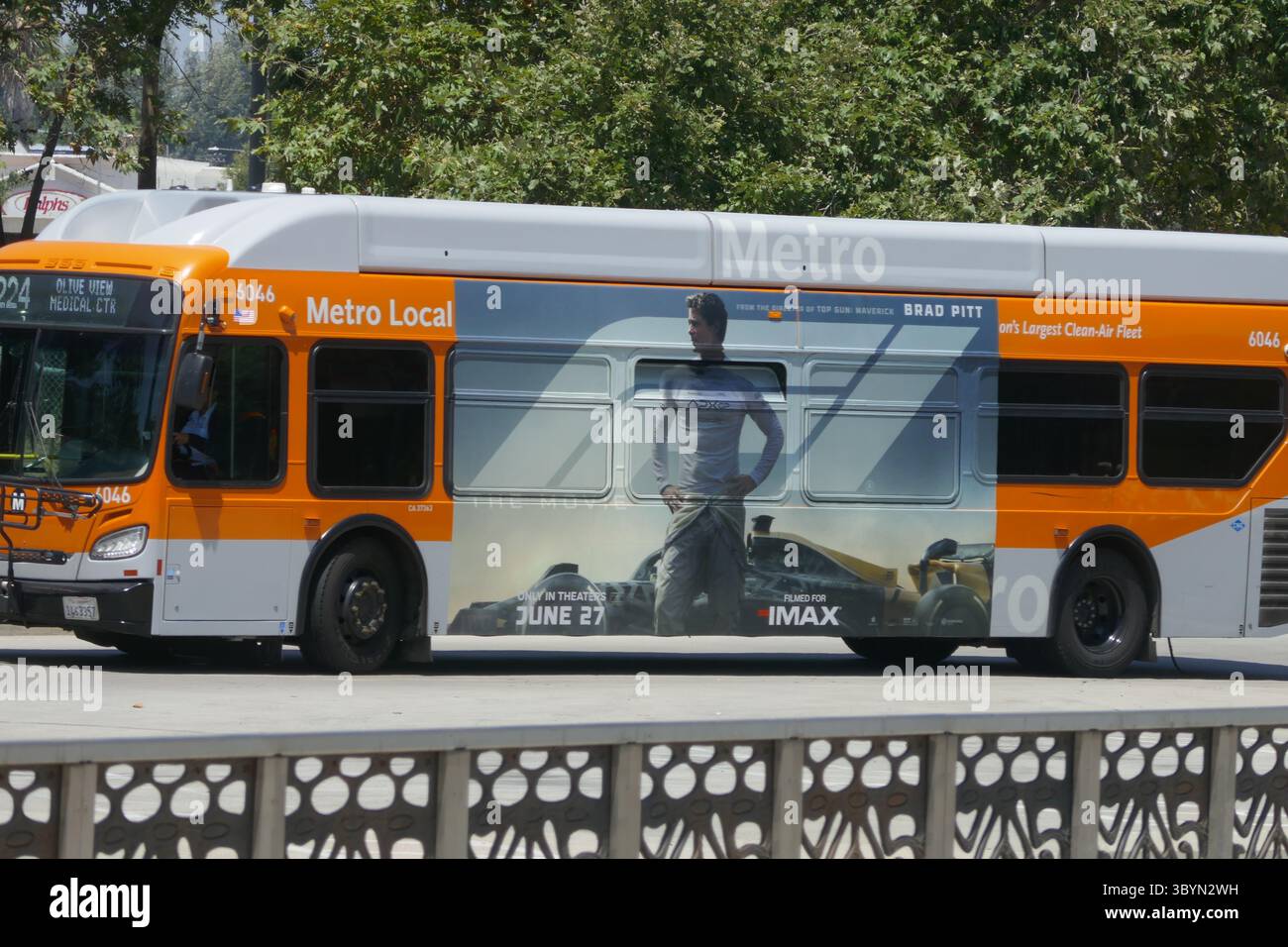 Los Angeles, California, USA 2nd July 2025 Brad Pitt F1 Movie Bus on ...