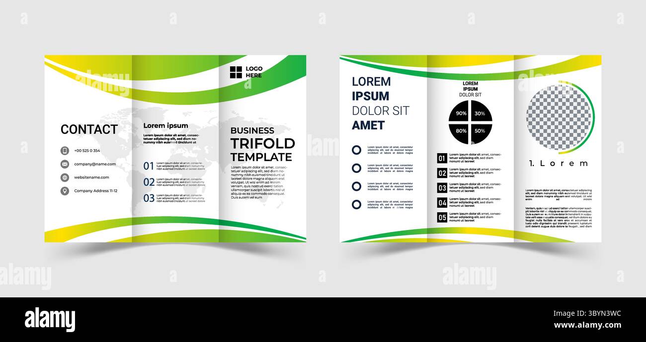 Corporate brochure design template – Professional modern tri-fold ...
