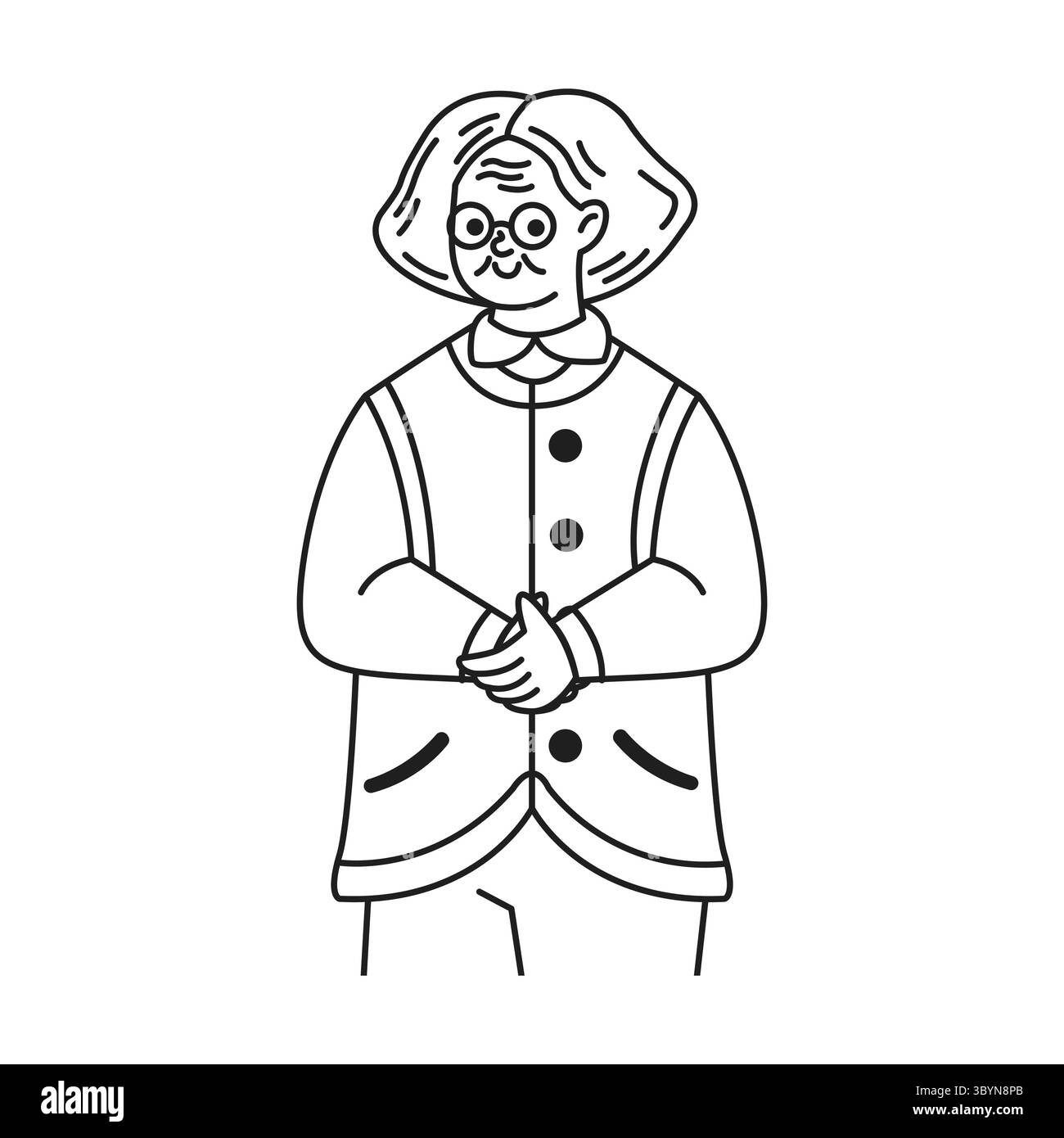 Woman cardigan glasses Black and White Stock Photos & Images - Alamy