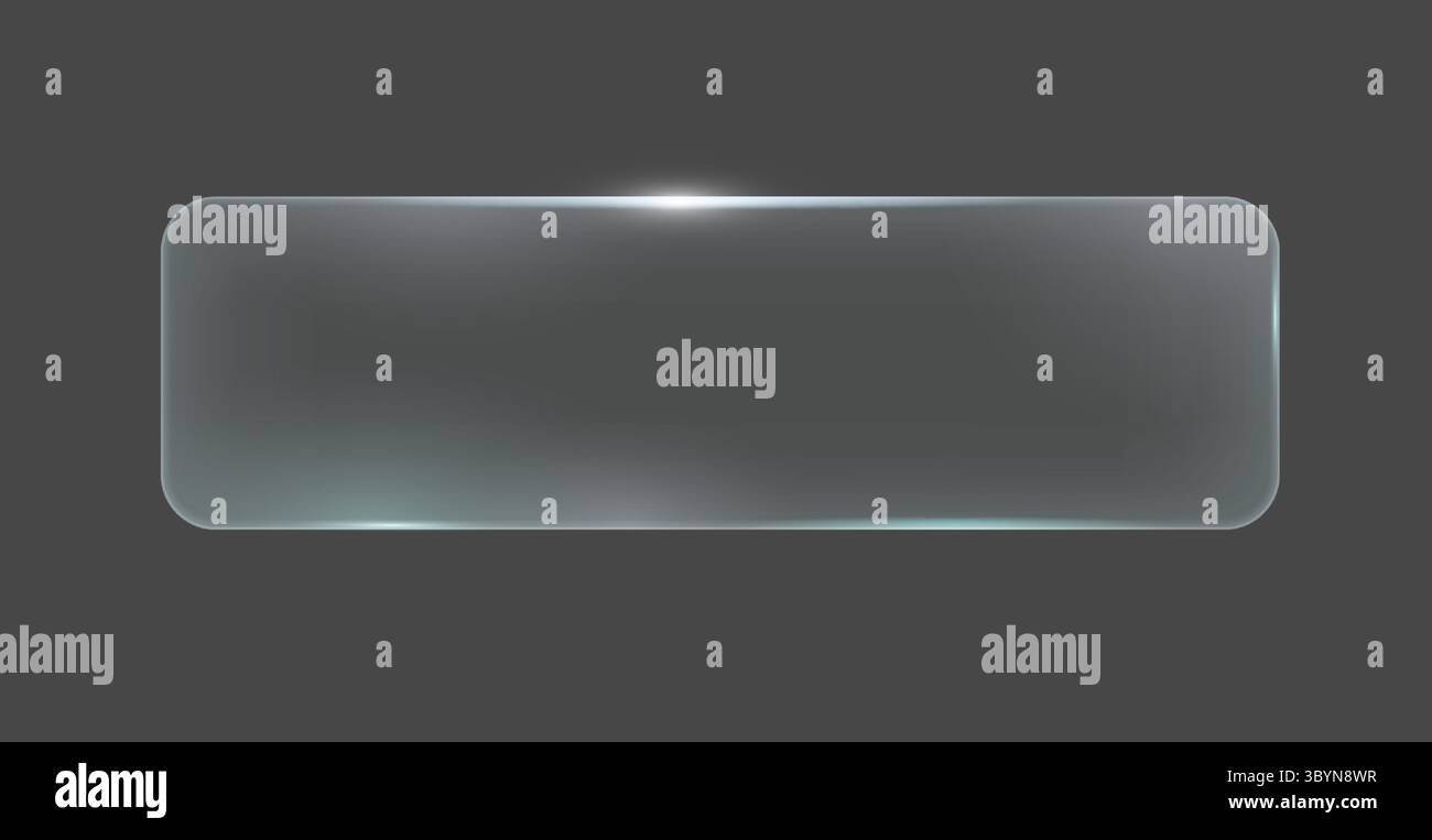 Transparent frosted glass rectangle in glassmorphism style. Set against ...