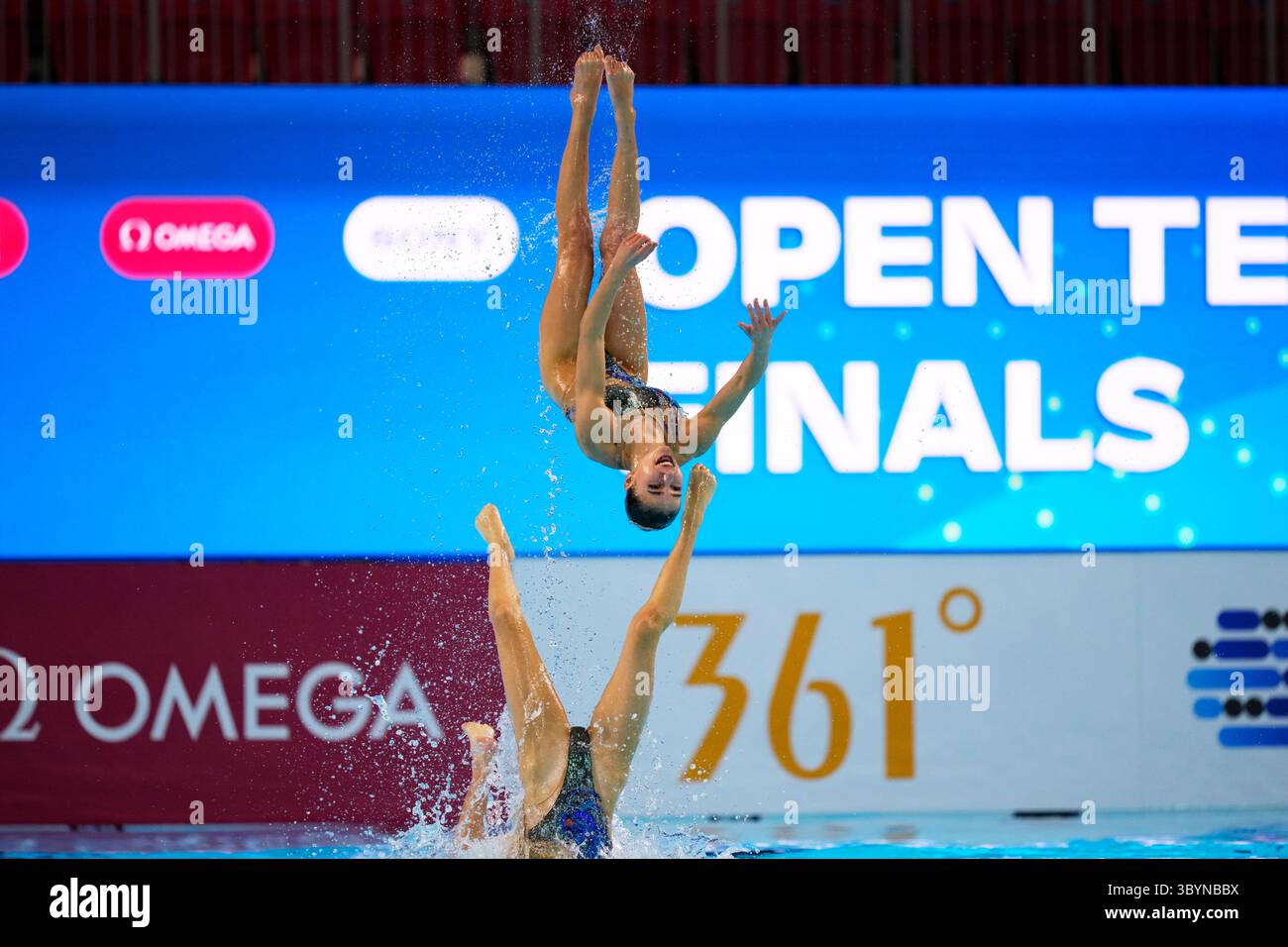 Team Chile compete in the team free final of artistic swimming at the ...