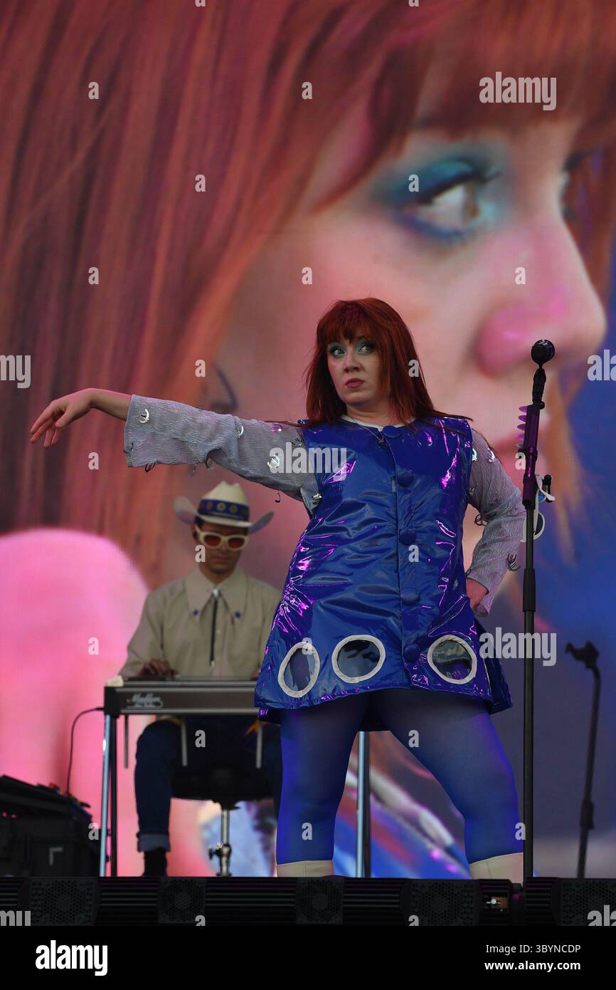 CMAT Performing on the Pyramid Stage Glastonbury Festival 2025 Stock ...