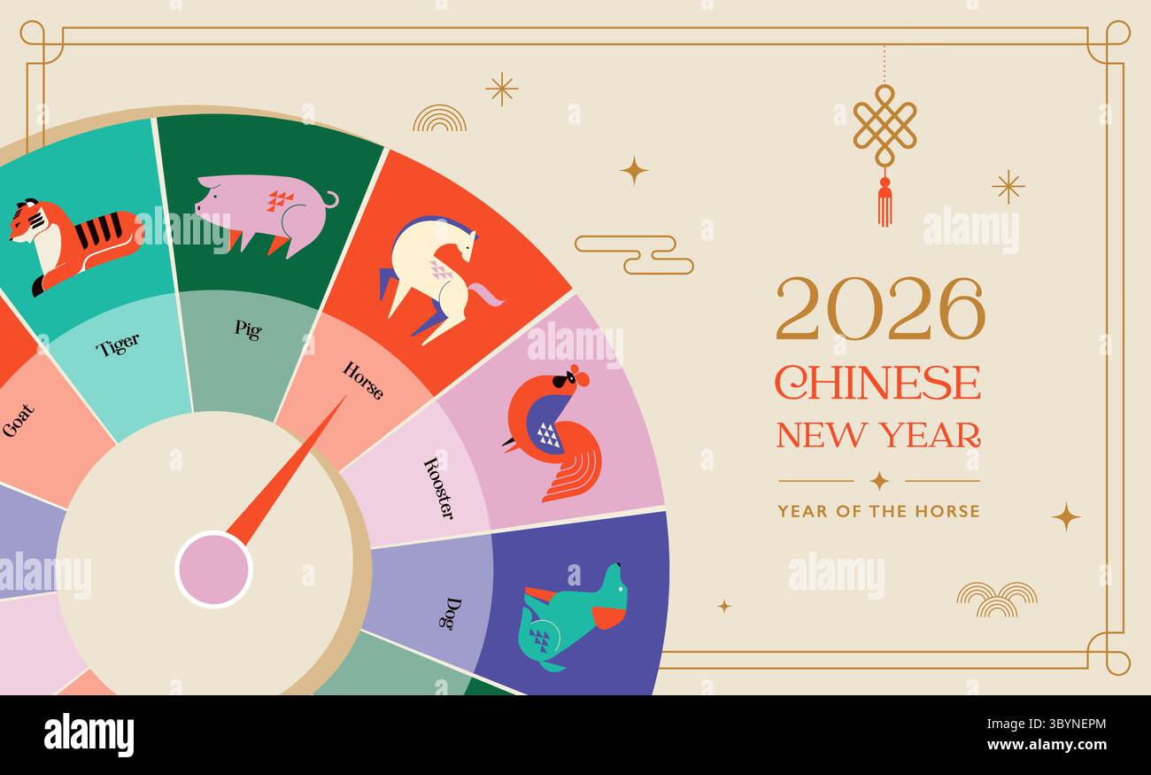 Chinese horoscope zodiac signs collection, geometric minimalist style ...
