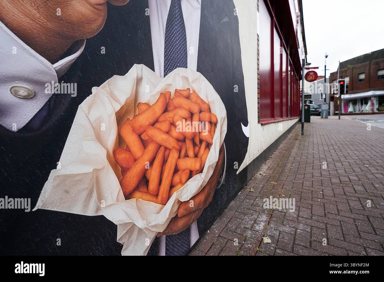 A mural of former England football manager Sam Allardyce eating orange ...