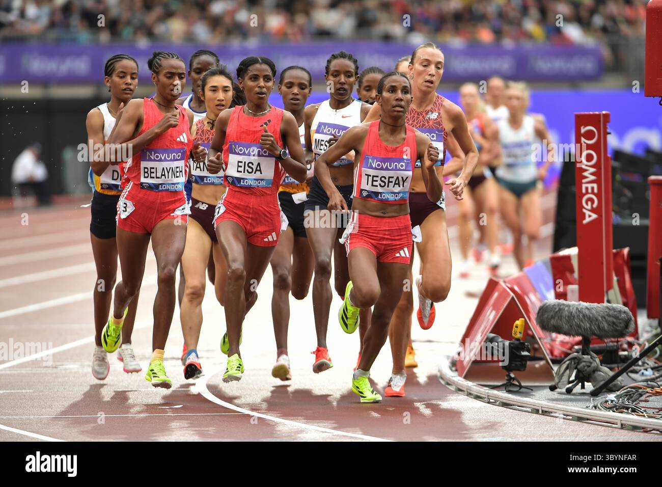 Fantaye Belayneh, Fotyen Tesfay and Medina Eisa of Ethiopia competing ...