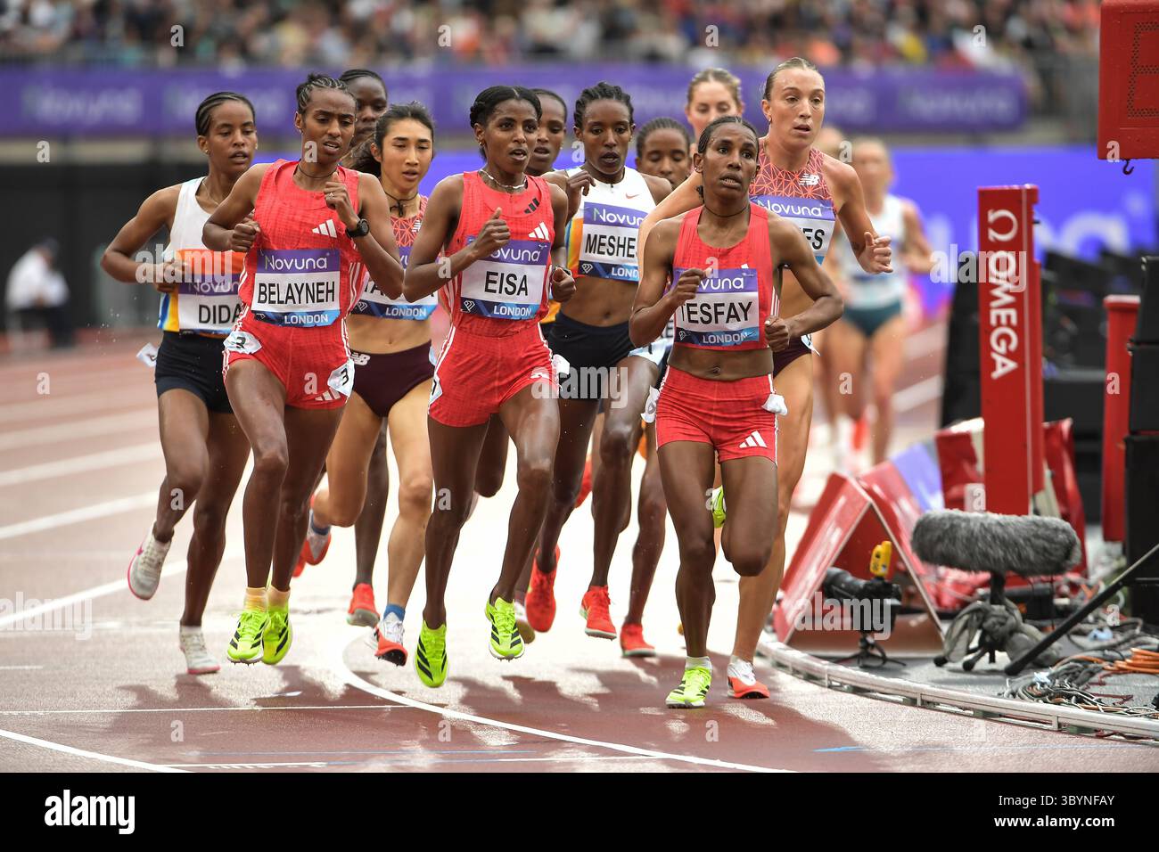 Fantaye Belayneh, Fotyen Tesfay and Medina Eisa of Ethiopia competing ...