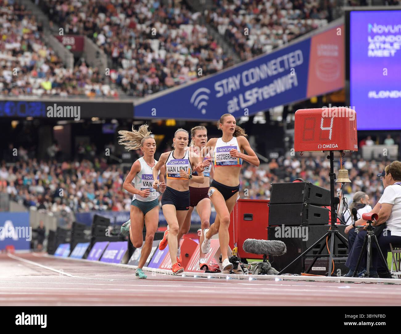 Innes Fitzgerald of Exeter setting a new European U20 record of 14: 36.56 in the women’s 5000m ...