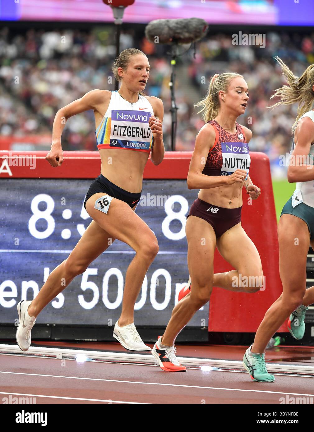 Innes Fitzgerald of Exeter setting a new European U20 record of 14: 36.56 in the women’s 5000m ...