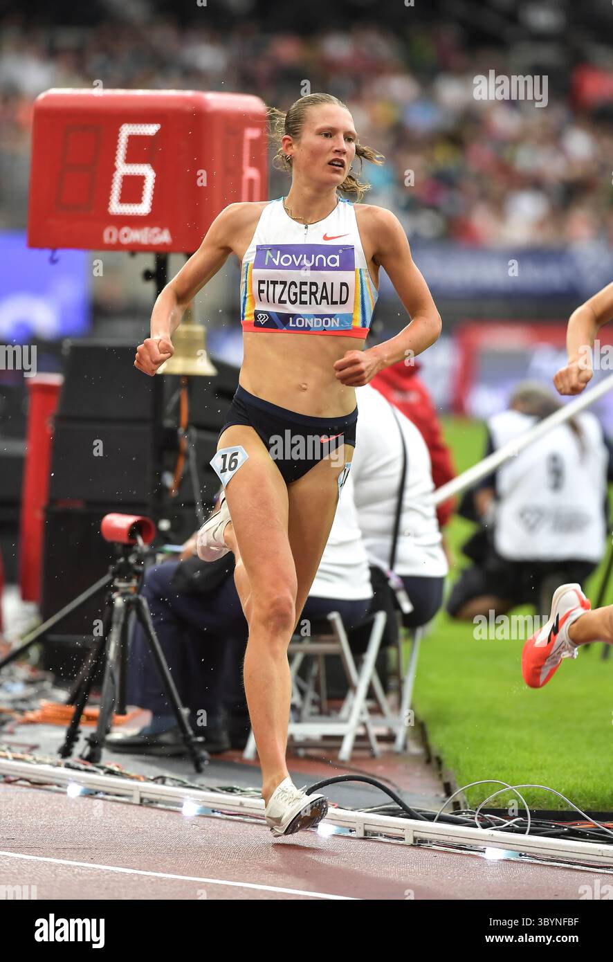 Innes Fitzgerald of Exeter setting a new European U20 record of 14: 36.56 in the women’s 5000m ...
