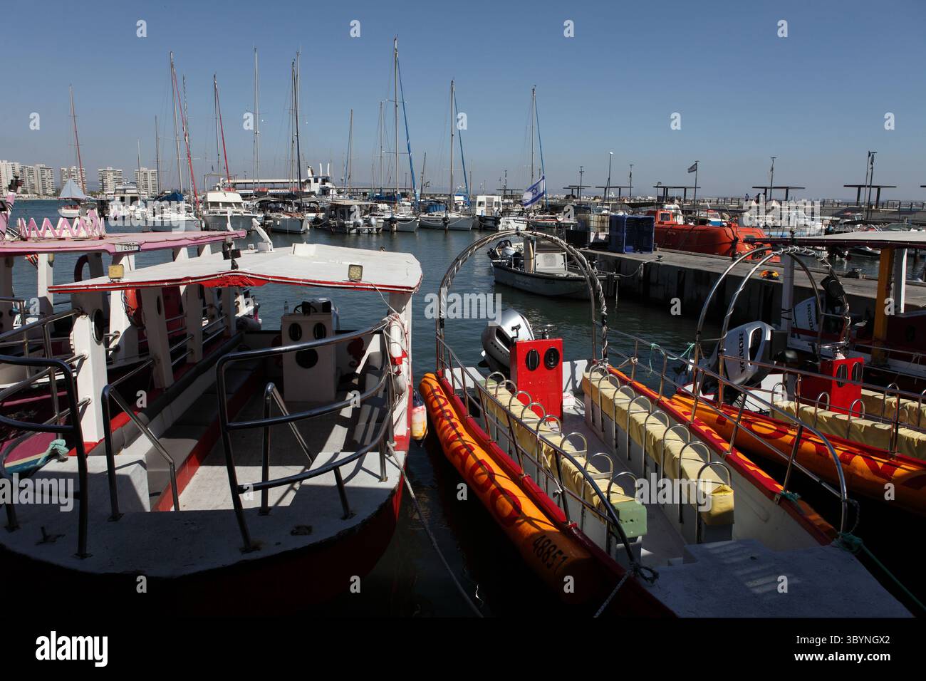 Port of Akko or Acre in the Akko Bay or the larger Haifa Bay with ...