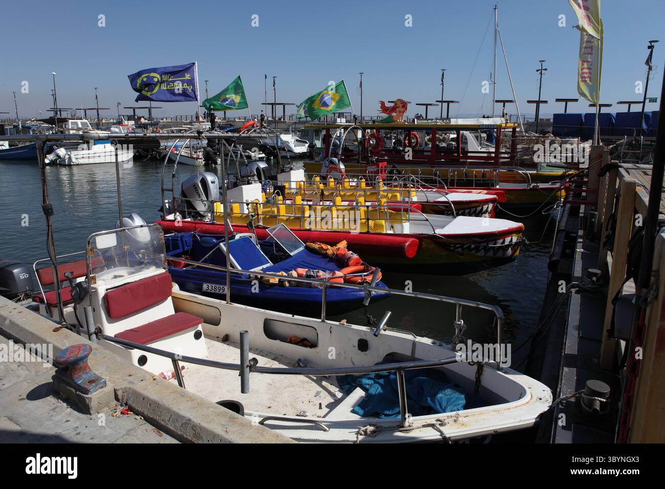 Port of Akko or Acre in the Akko Bay or the larger Haifa Bay with ...
