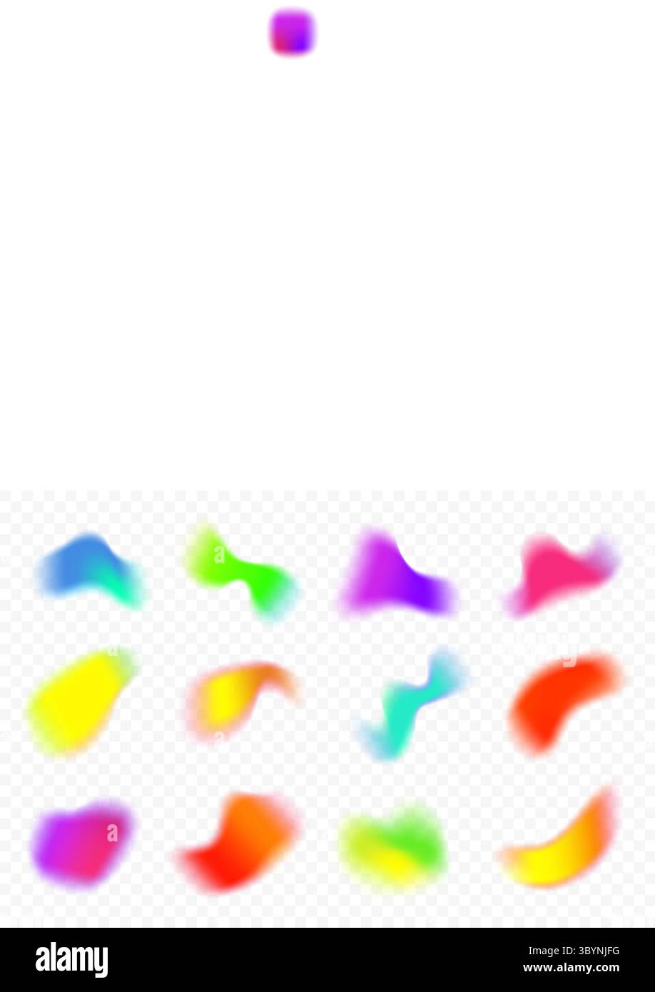 Abstract blurred colored shapes. Mesh fluid liquid elements isolated on ...