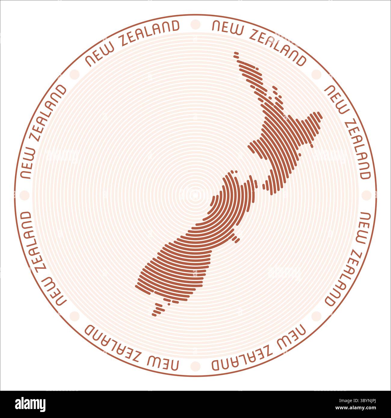 New Zealand round logo design. Country shape built of rings. New ...