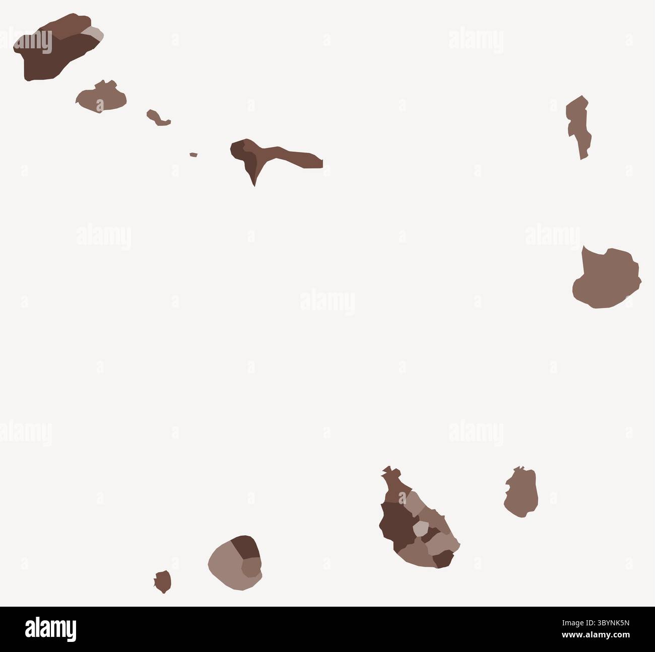 Map of Cabo Verde with regions. Just a simple country border map with ...