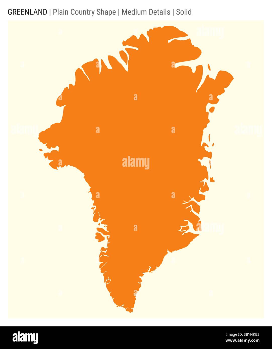 Greenland plain country map. Medium details. Solid style. Shape of ...