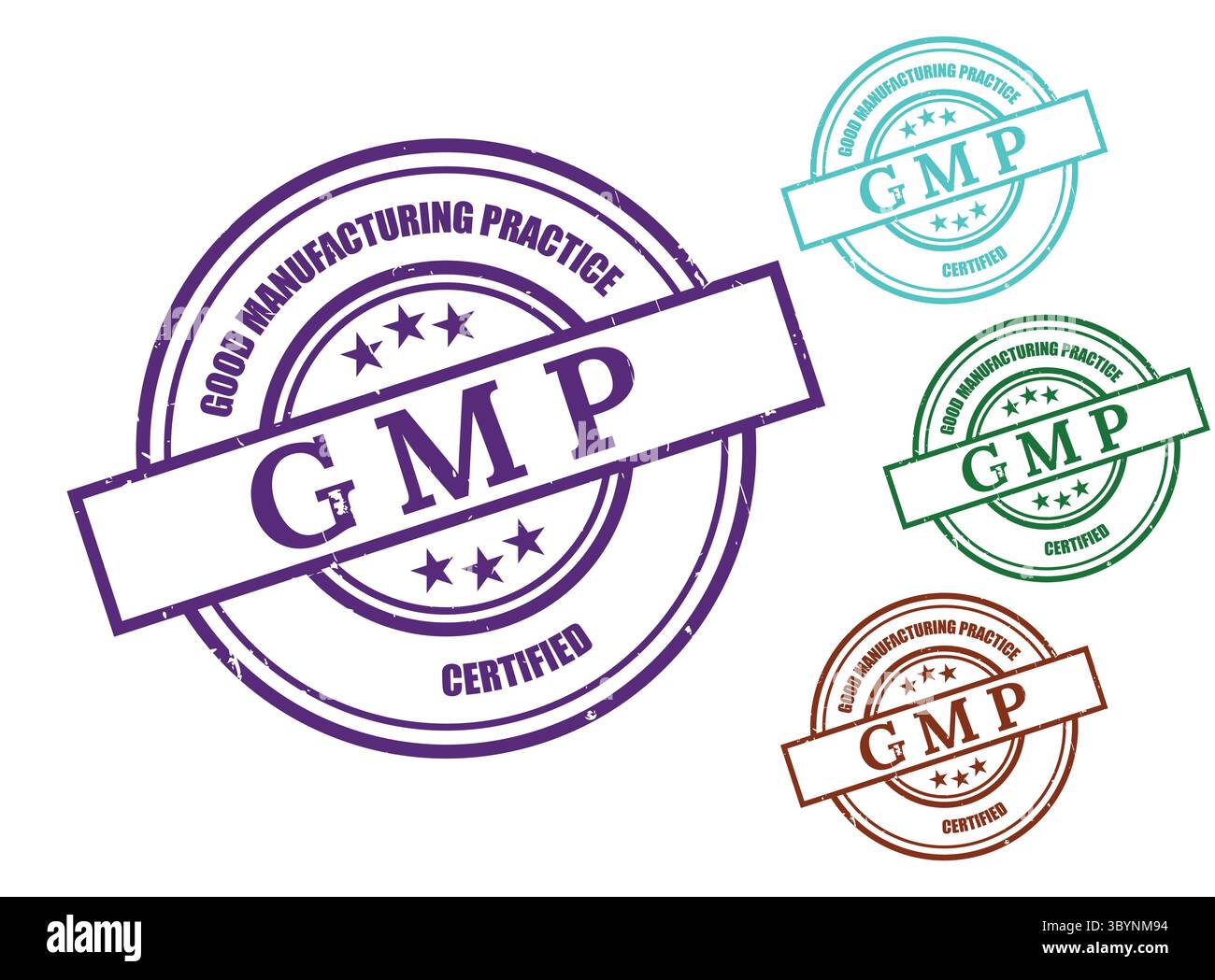 A Good Manufacturing Practice (GMP) Certified Rubber Stamp Vector Set ...