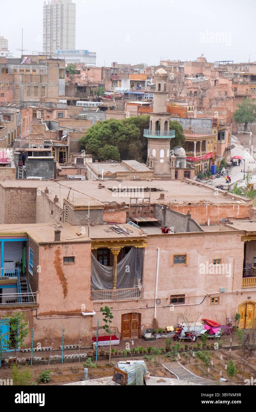 Old City of Kashi in Xinjiang, China with traditional Uyghur ...