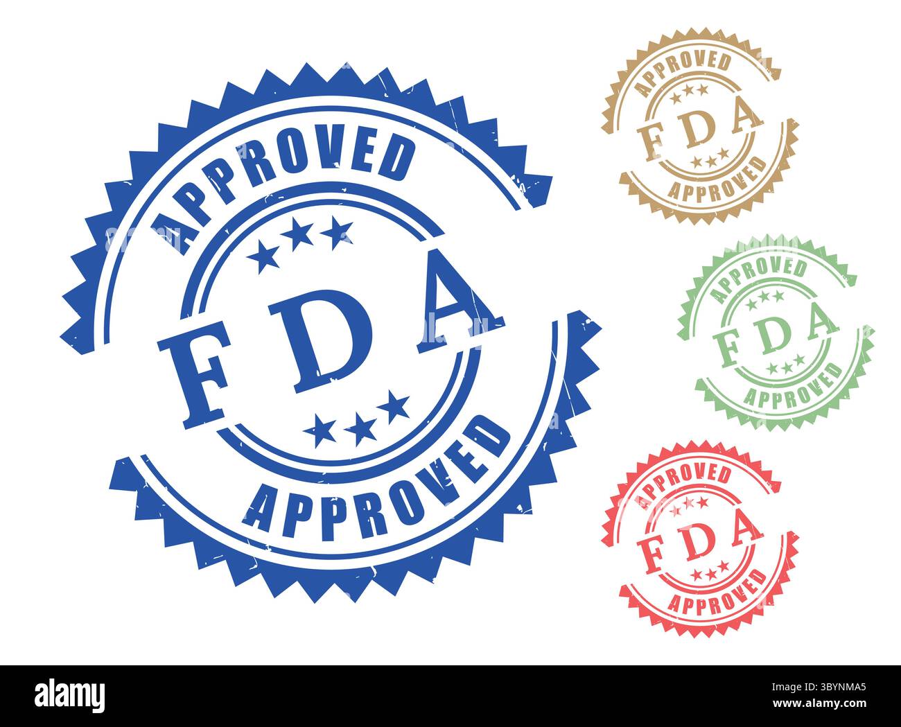 A FDA Approved Product Stamp Collection, Grunge and Clean Label Vector ...