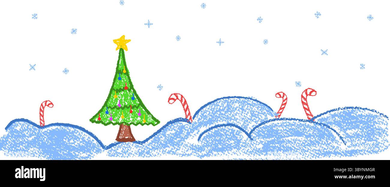 Colorful a merry Xmas scene with a Christmas tree decorated with a star ...