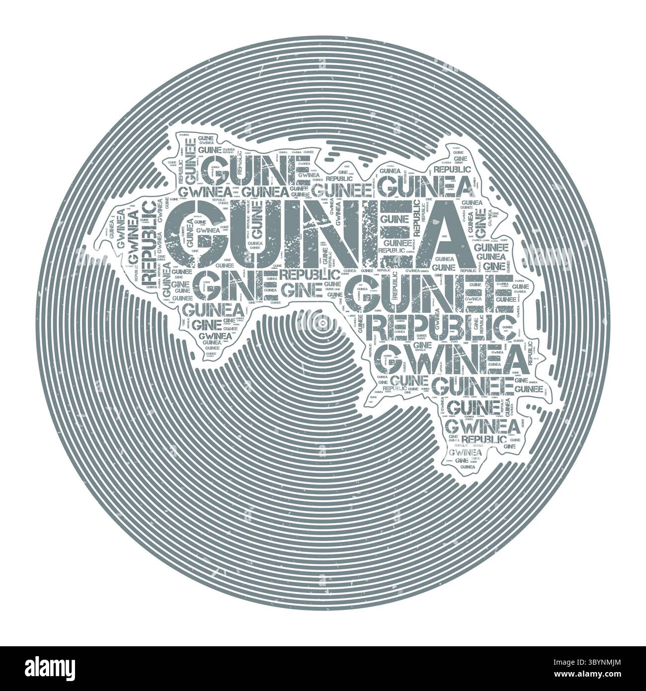 Guinea Vector Image. Country round logo design. Guinea poster in ...