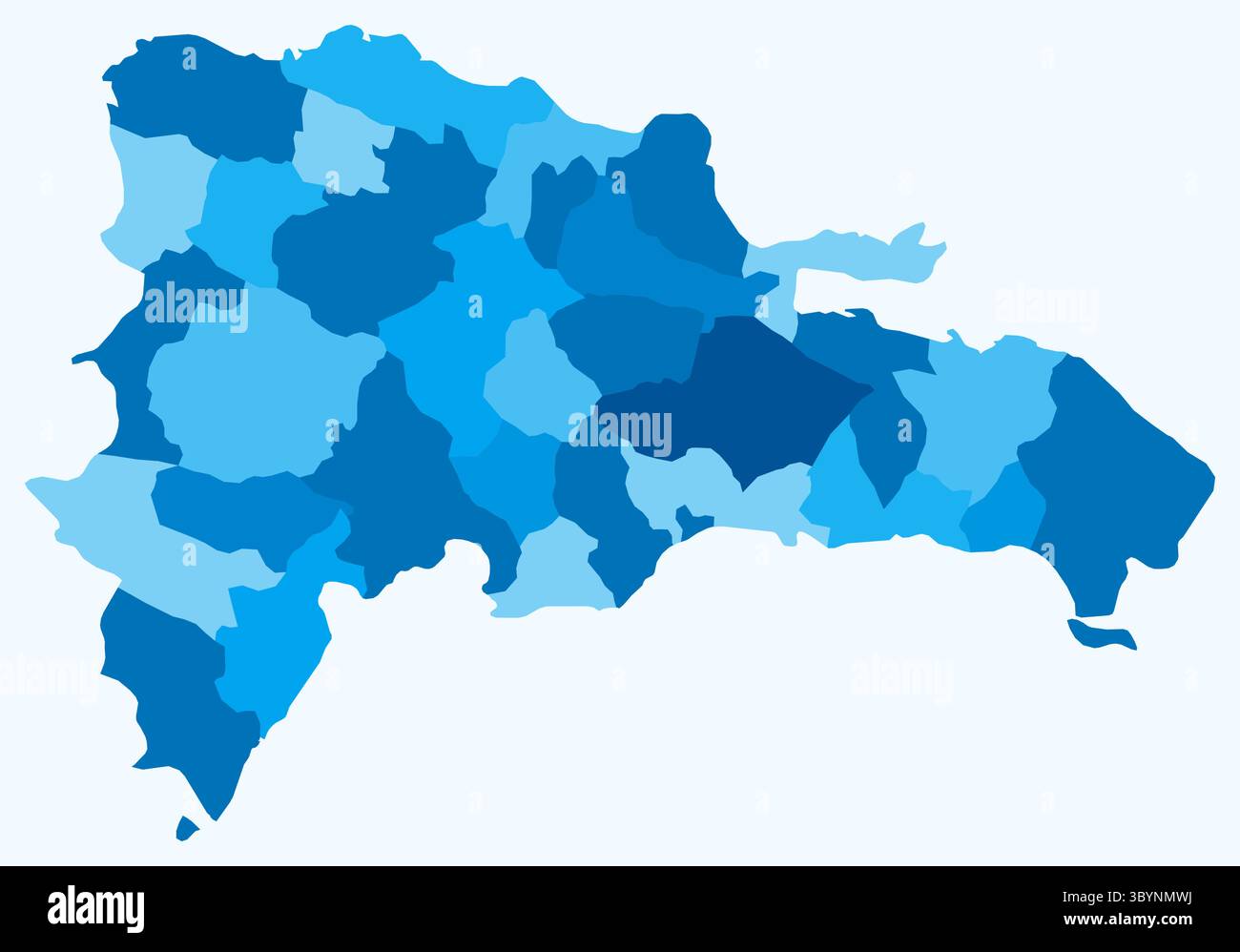 Map of Dominican Republic with regions. Just a simple country border ...