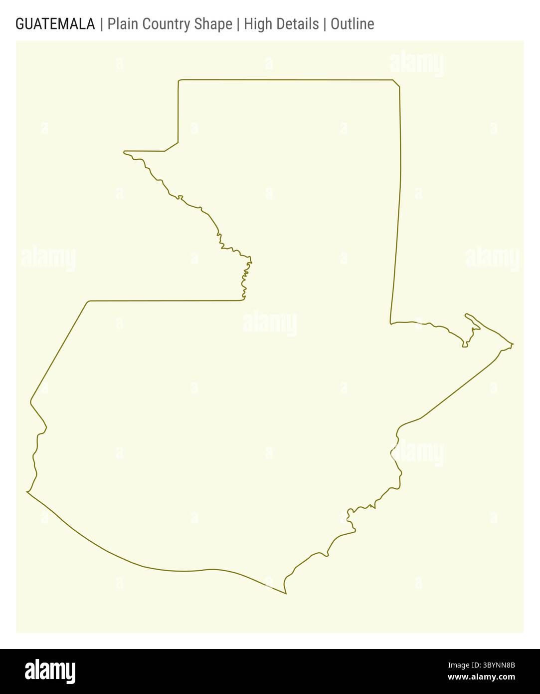 Guatemala plain country map. High Details. Outline style. Shape of ...