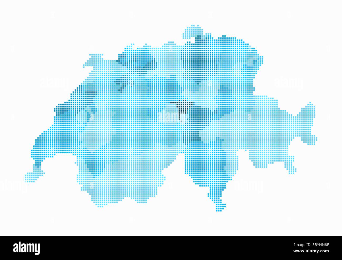 Switzerland dotted map. Digital style map of the country on a white ...