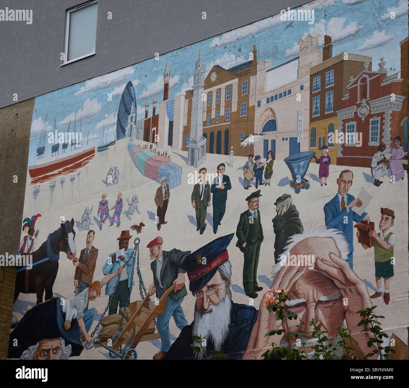 Mural showing many famous people with links to whitechapel stepney ...