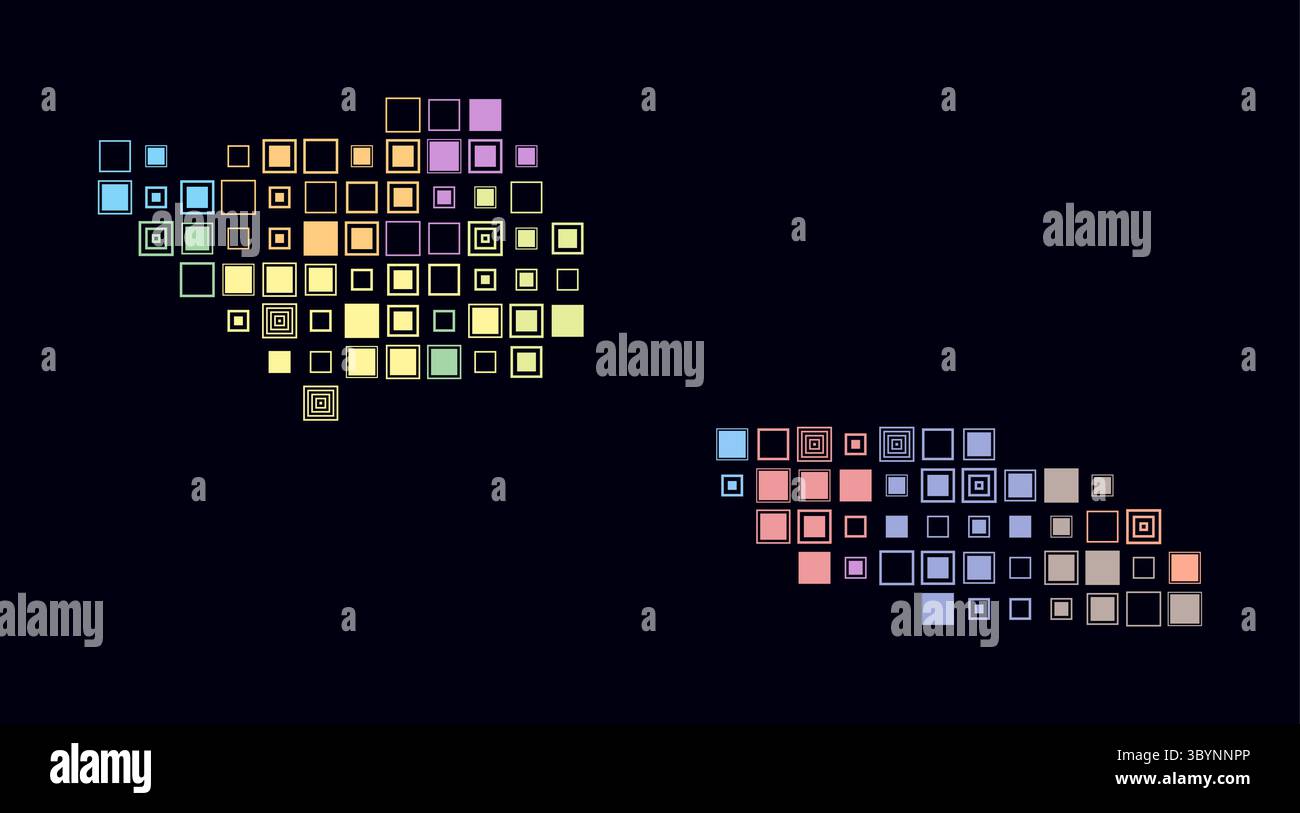 Samoa, shape of the country built of colored cells. Digital style map ...