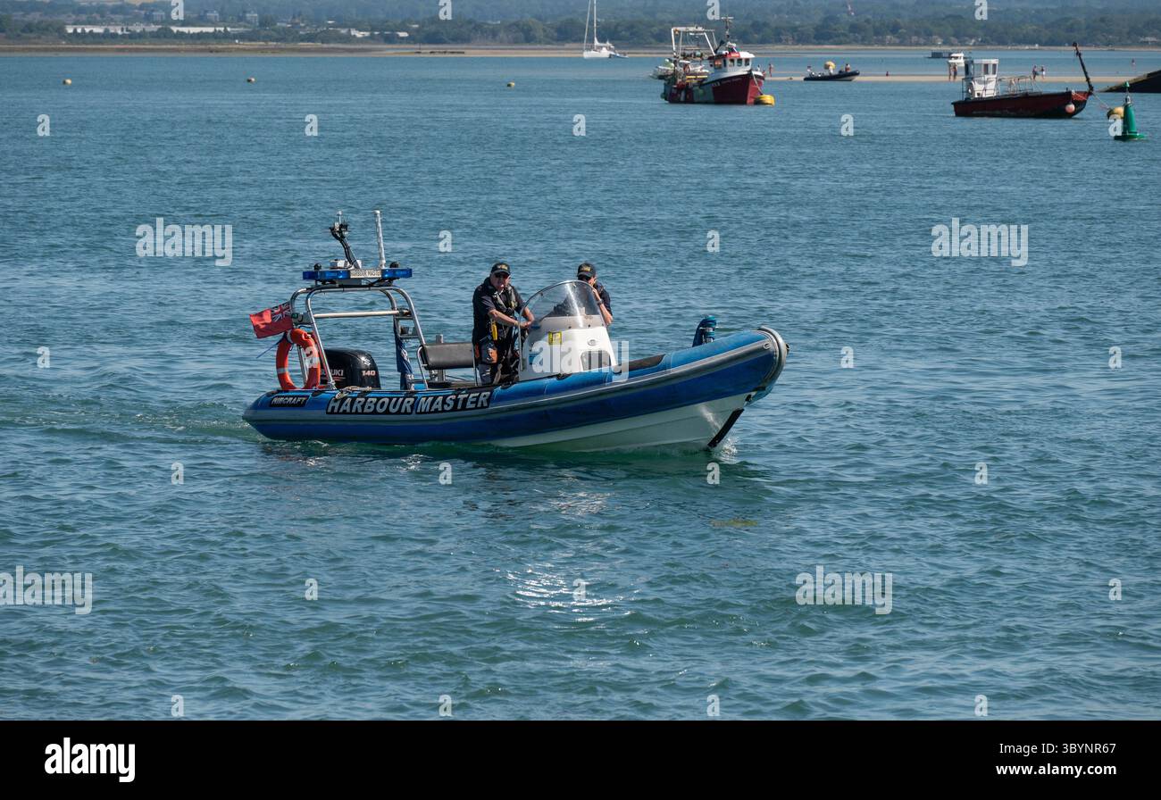 The harbour master in a ribcraft patrolling Langstone harbour ...