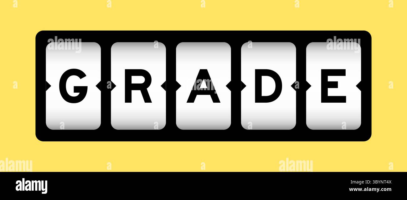 Black color in word grade on slot banner with yellow color background ...