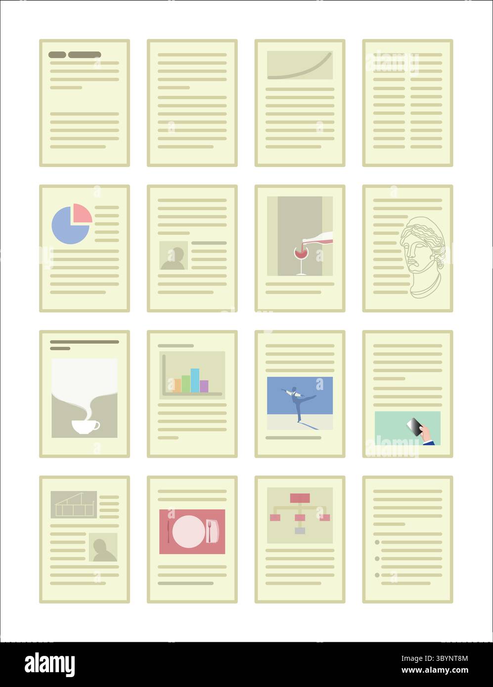 Collection of infographic layout icons for use in print publications ...