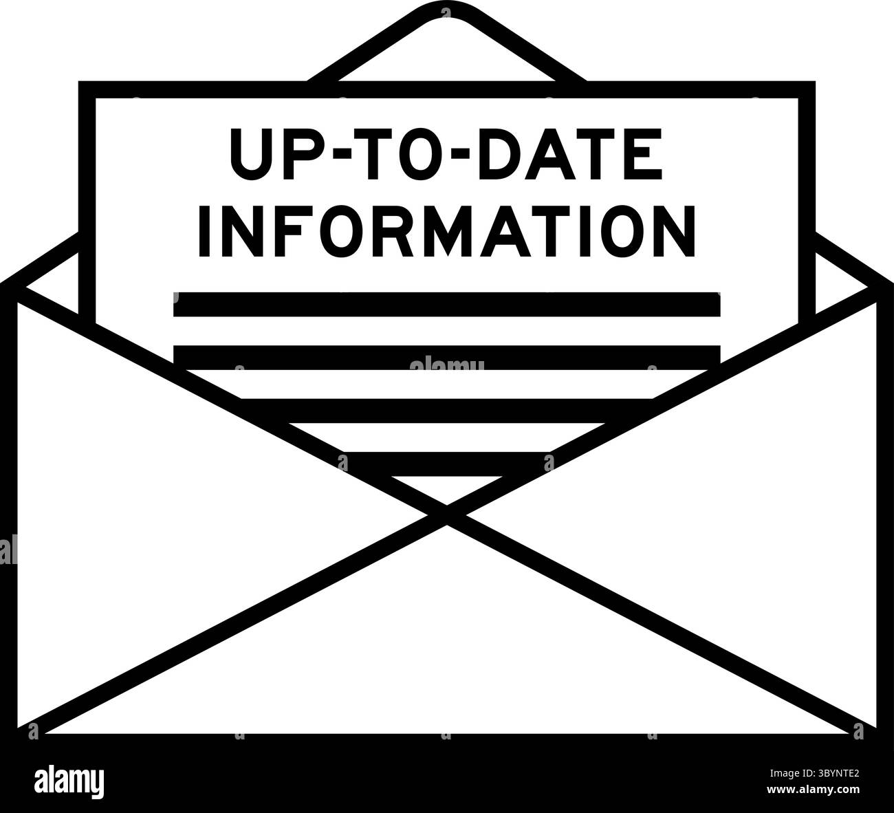 Envelope and letter sign with word up-to-date information as the ...