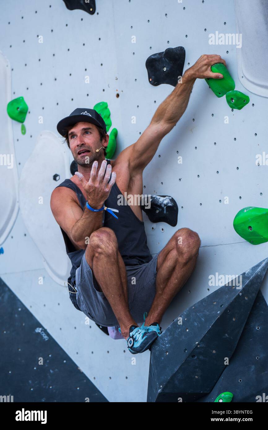 Talk and interview with climbing legend Chris Sharma at the IFSC Lead ...