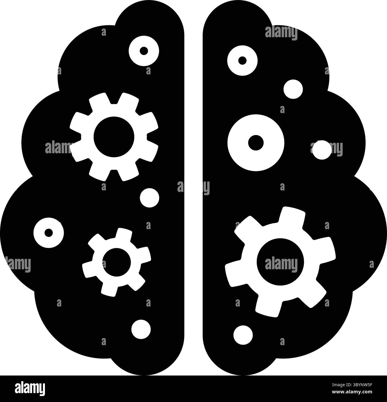Gear brain ai icon Stock Vector Images - Alamy