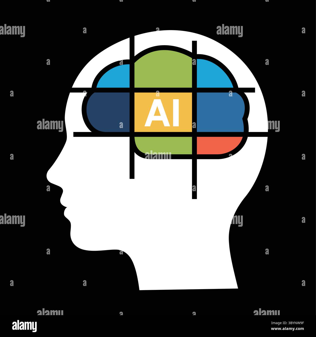 Artificial intelligence brain concept with circuit board Stock Vector ...