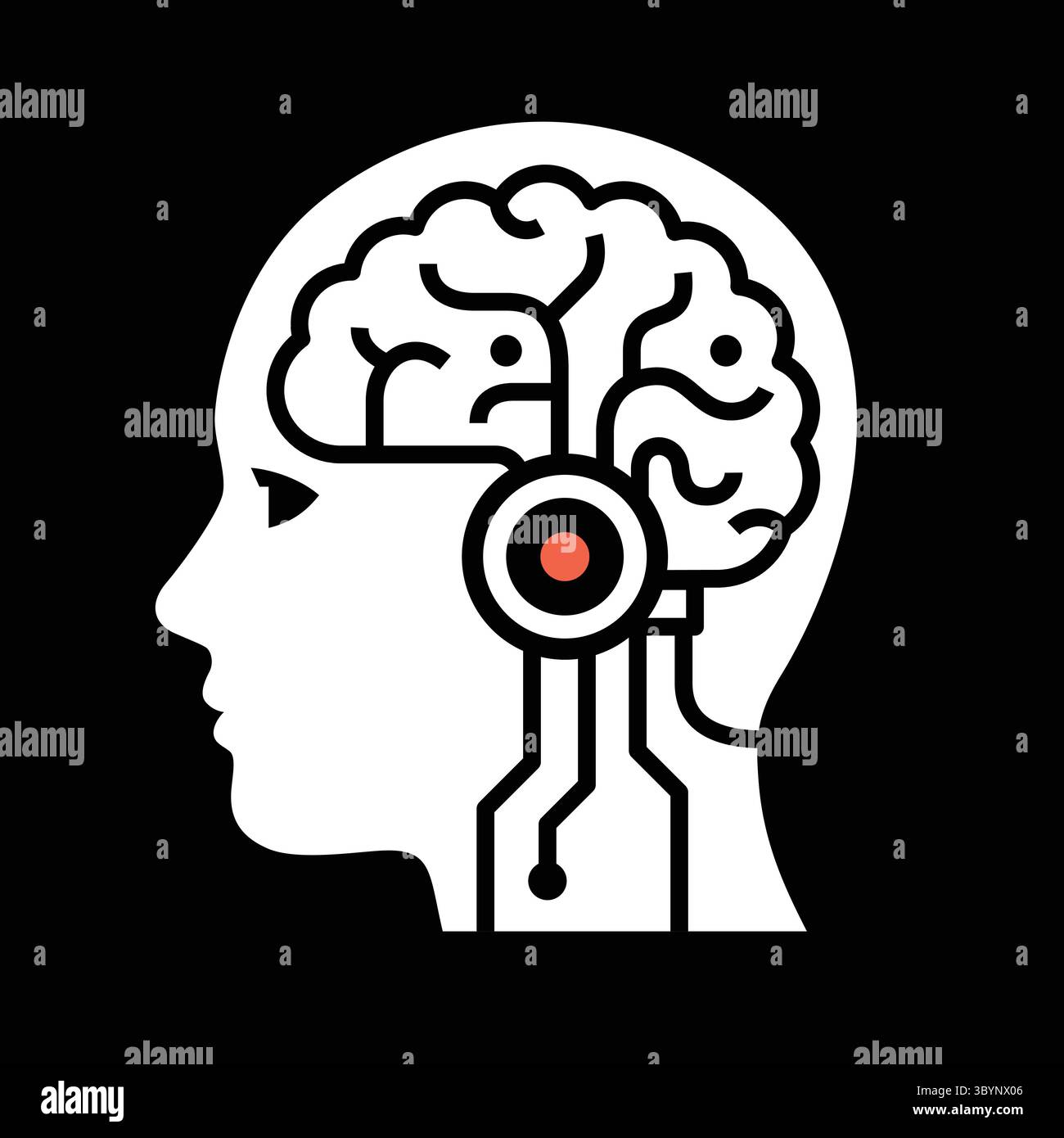 Artificial intelligence brain computer interface concept Stock Vector Image & Art - Alamy