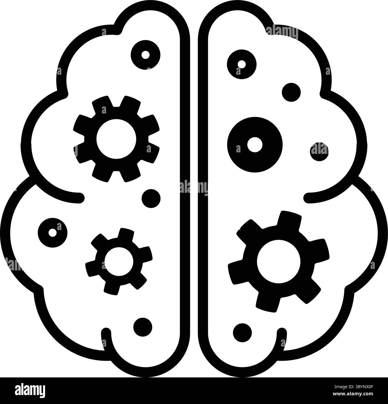 human brain with gear showcase technology and industry Stock Vector ...
