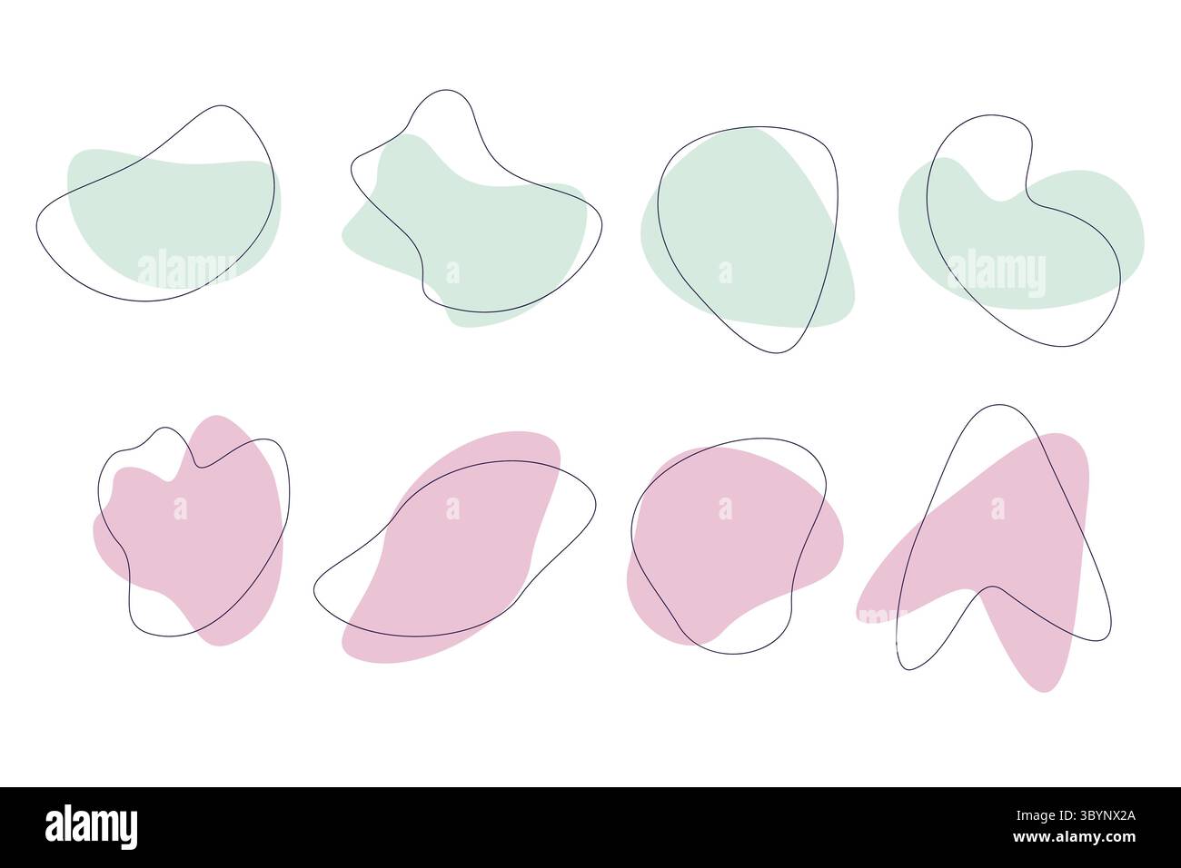 Dynamic amorphous organic shapes, fluid forms set. Vector element for ...