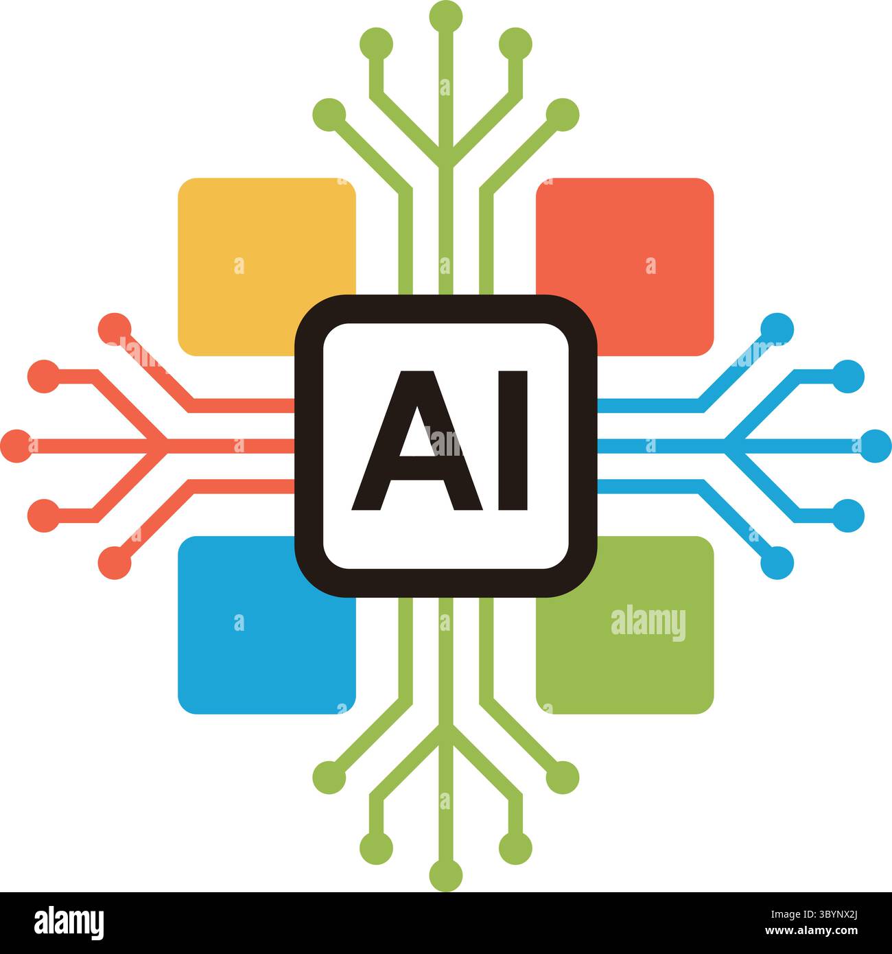 Ai tech processor in Stock Vector Images - Alamy