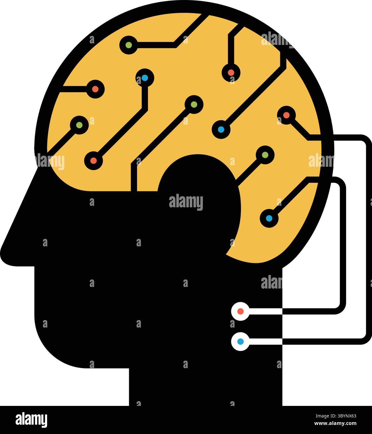 Artificial intelligence brain computer interface concept Stock Vector Image & Art - Alamy