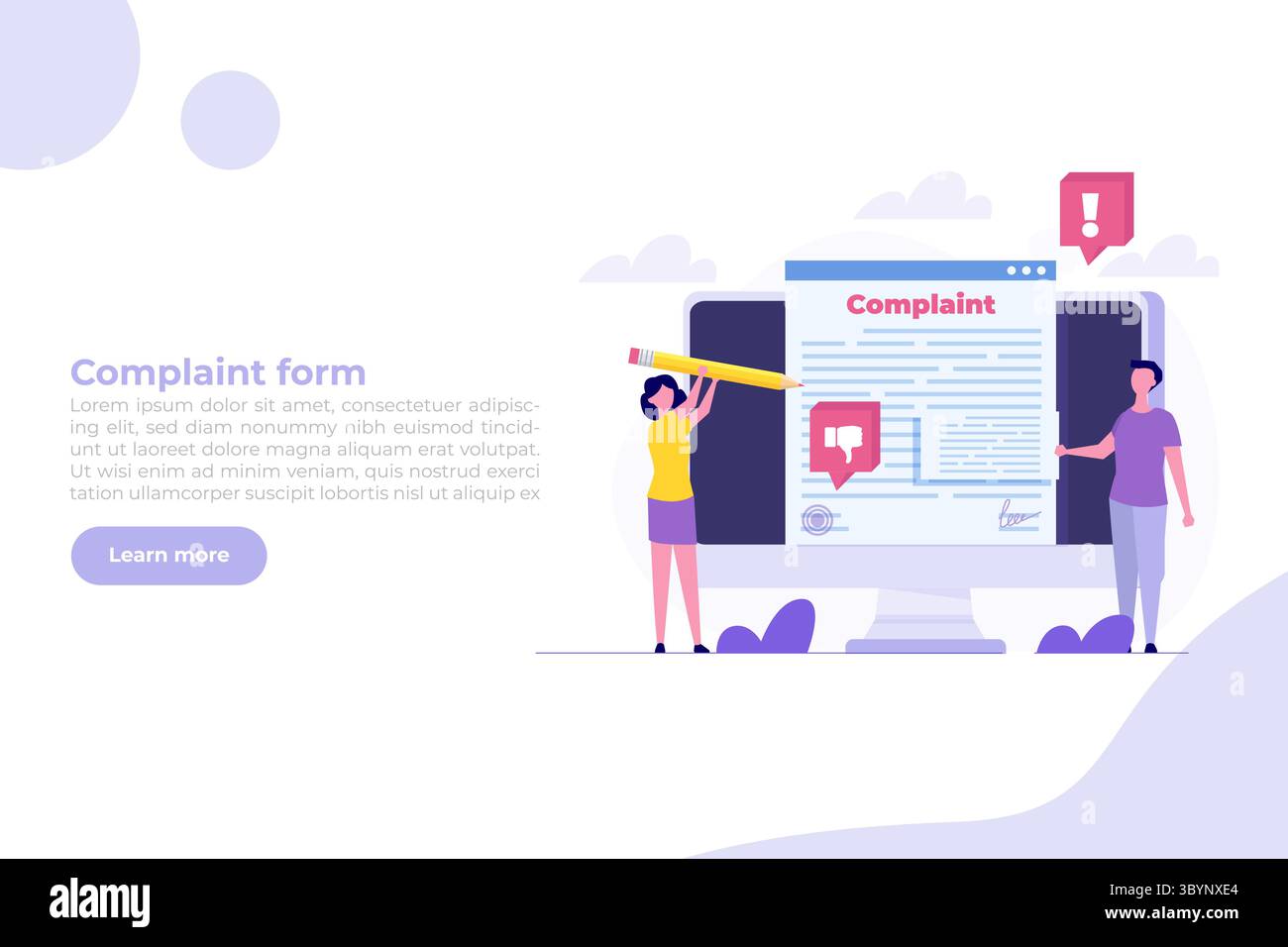 Сomplaint form online concept. Vector illustration Stock Vector Image & Art - Alamy