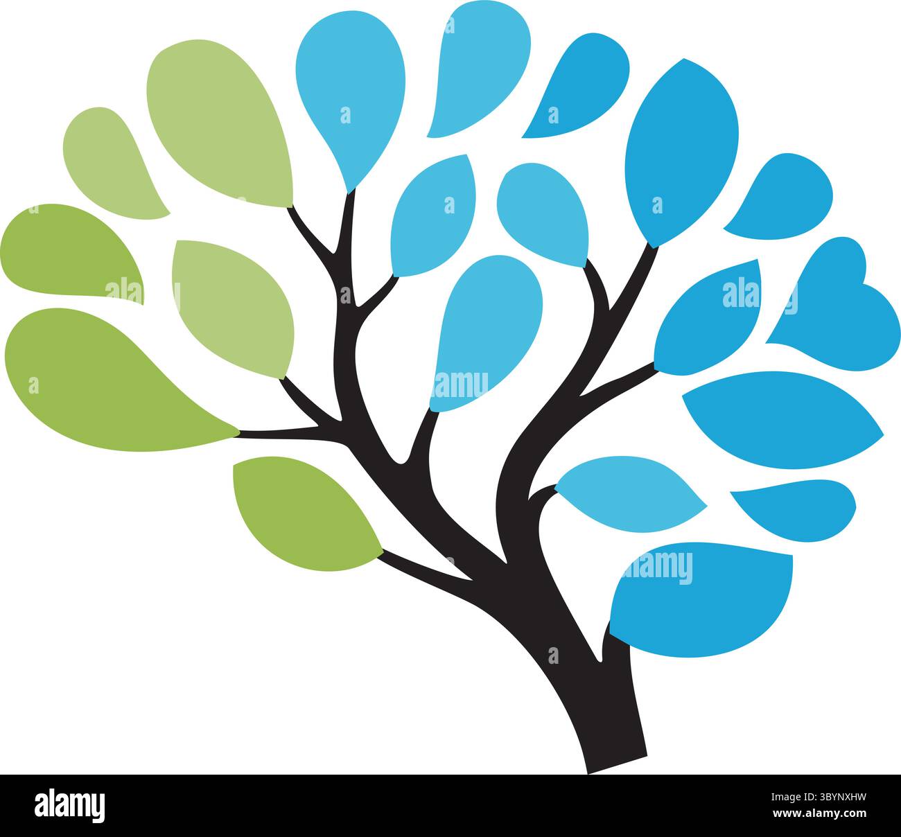 Simple Artificial intelligence brain tree concept icon Stock Vector ...